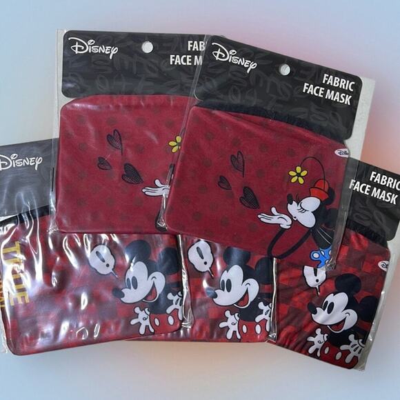 Disney | Accessories | 5 Disney Mickie Minnie Mouse Adult Face Masks ...